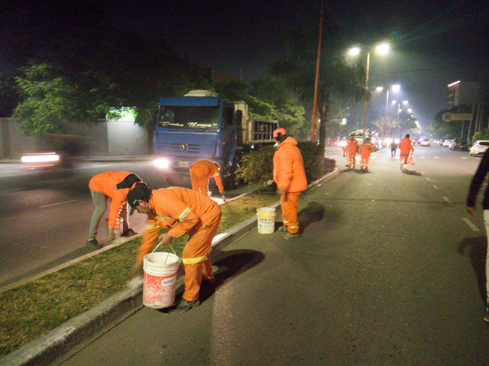 Realizaron la demarcación completa de la platabanda de Avenida Belgrano ...