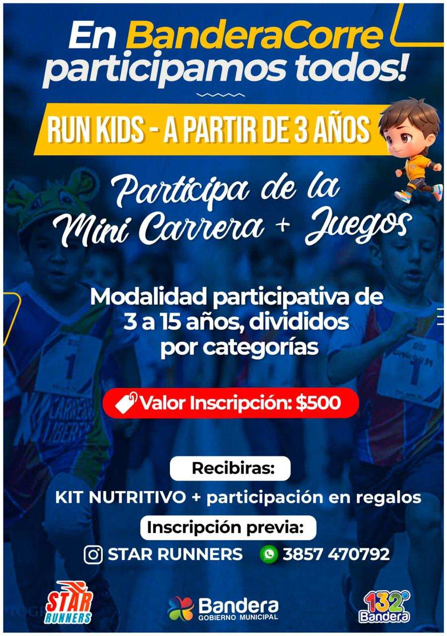 Invitan a niños y niñas a participar del Run Kids de Bandera Corre ...